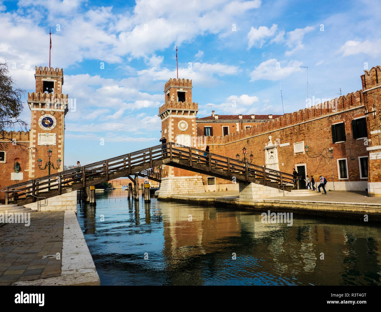 Italy, Venice, Top of Arsenal entrance with Carvings and Statues Stock ...