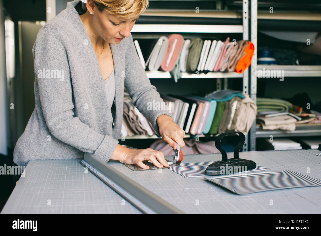 Fashion designer working on template Stock Photo - Alamy