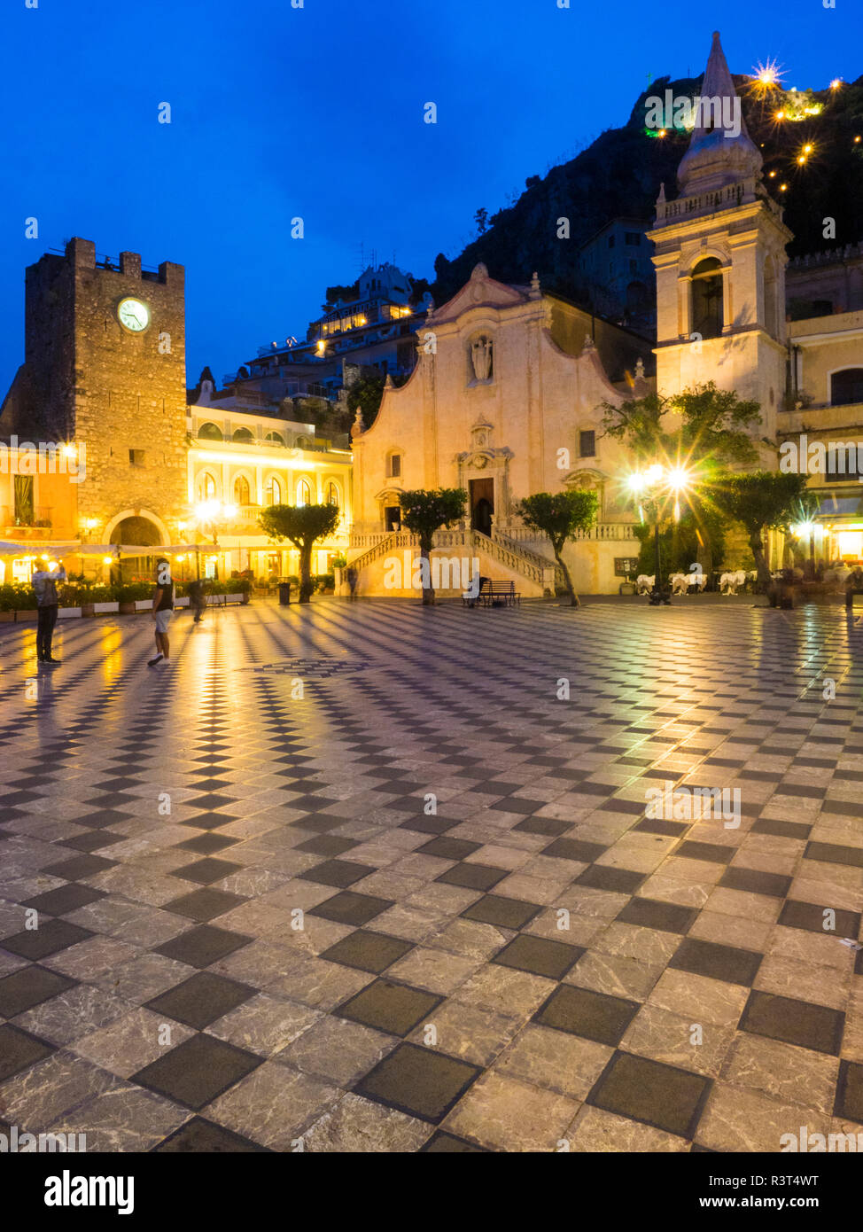 Evening image of Church of San Giuseppe, Taormina Old Town Stock Photo ...