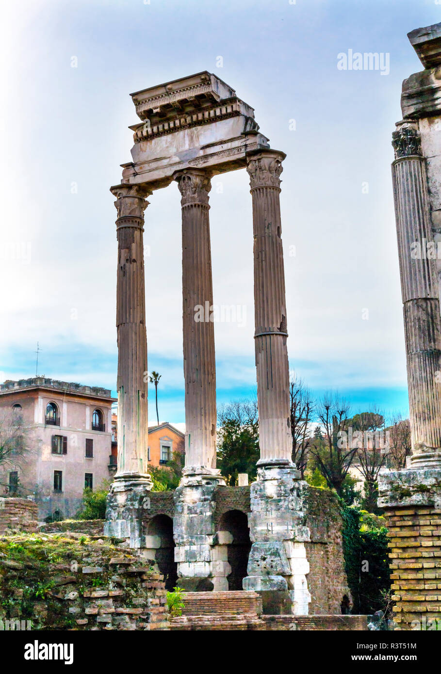 Temple of Vespasian and Titus Corinthian Columns Roman Forum, Rome ...