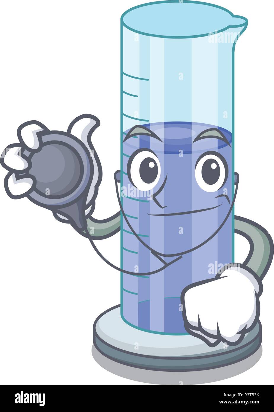 Doctor graduated cylinder with on mascot liquid Stock Vector Image ...