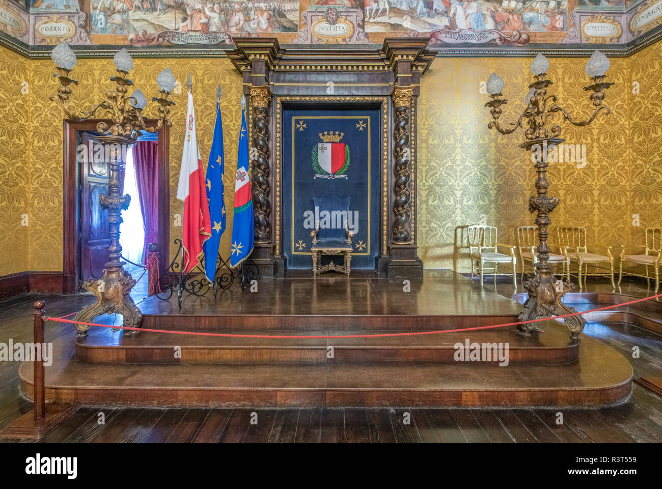 Malta, Valletta, Grand Master's Palace Throne Room Stock Photo - Alamy