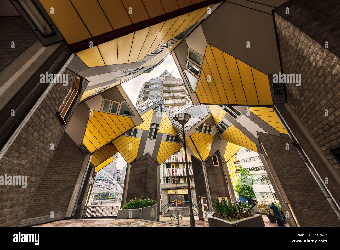 Cube houses from below looking upward, Rotterdam, Netherlands Stock ...