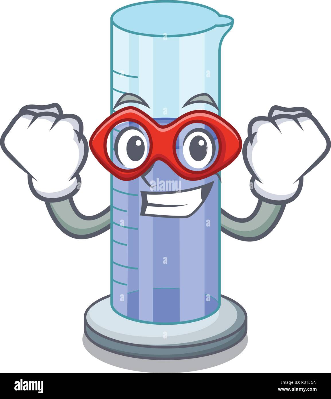 Super hero graduated cylinder icon in outline character Stock Vector ...