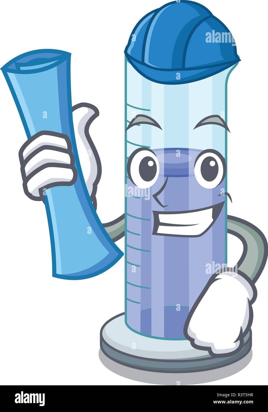 Architect graduated cylinder icon in outline character Stock Vector ...