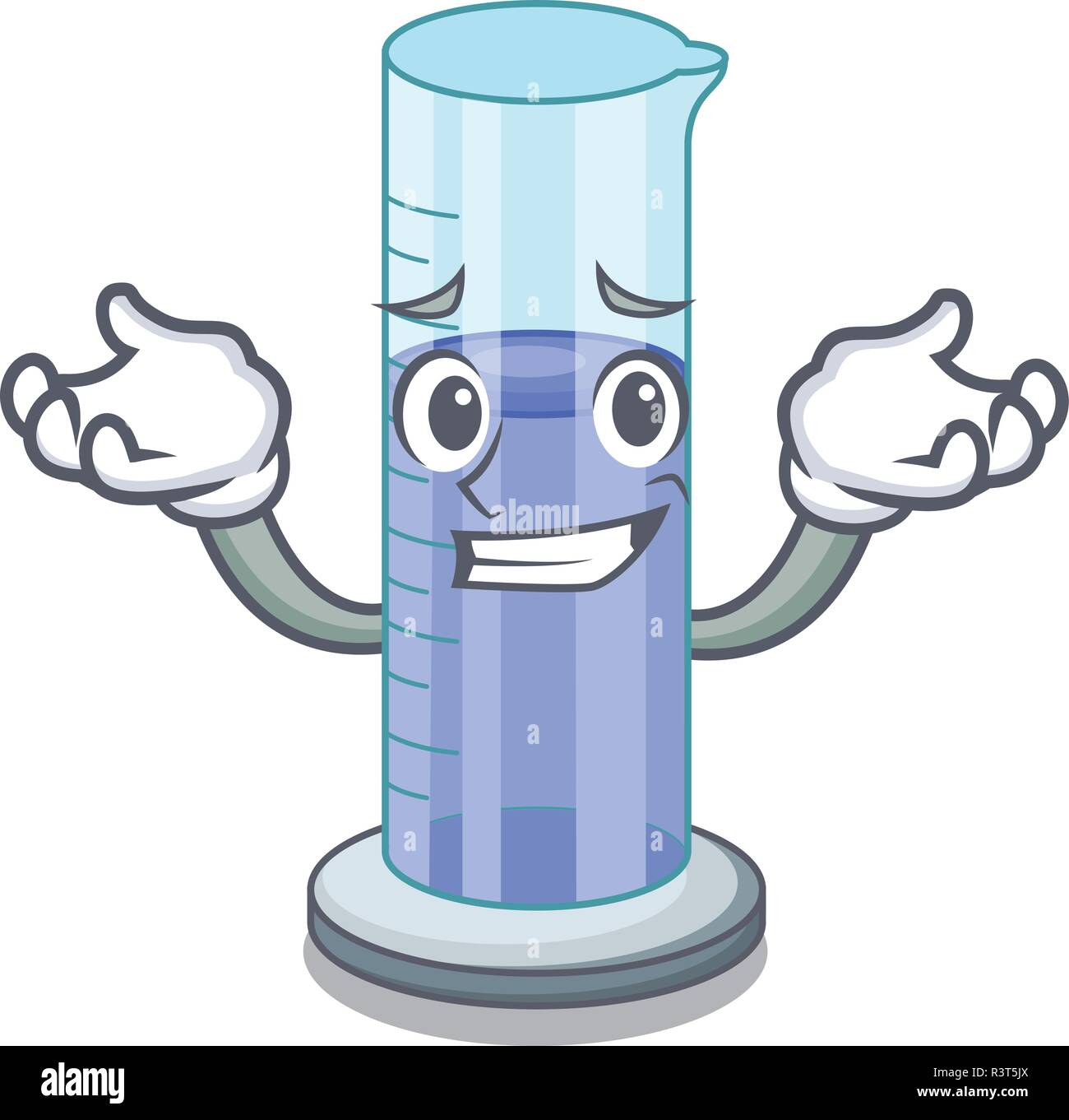 Grinning graduated cylinder icon in outline character Stock Vector ...