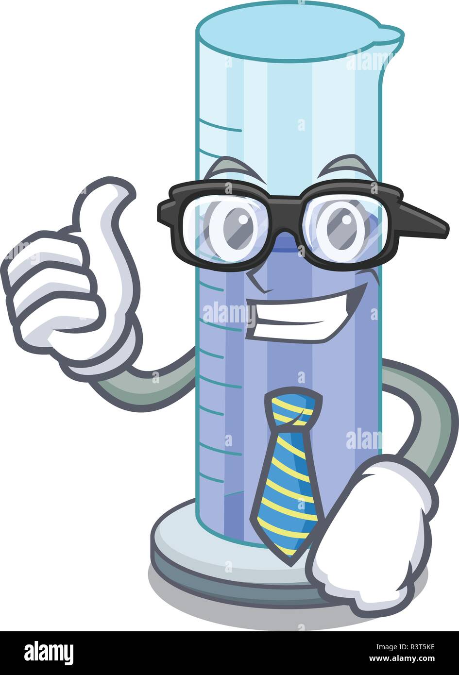 Businessman graduated cylinder icon in outline character Stock Vector ...