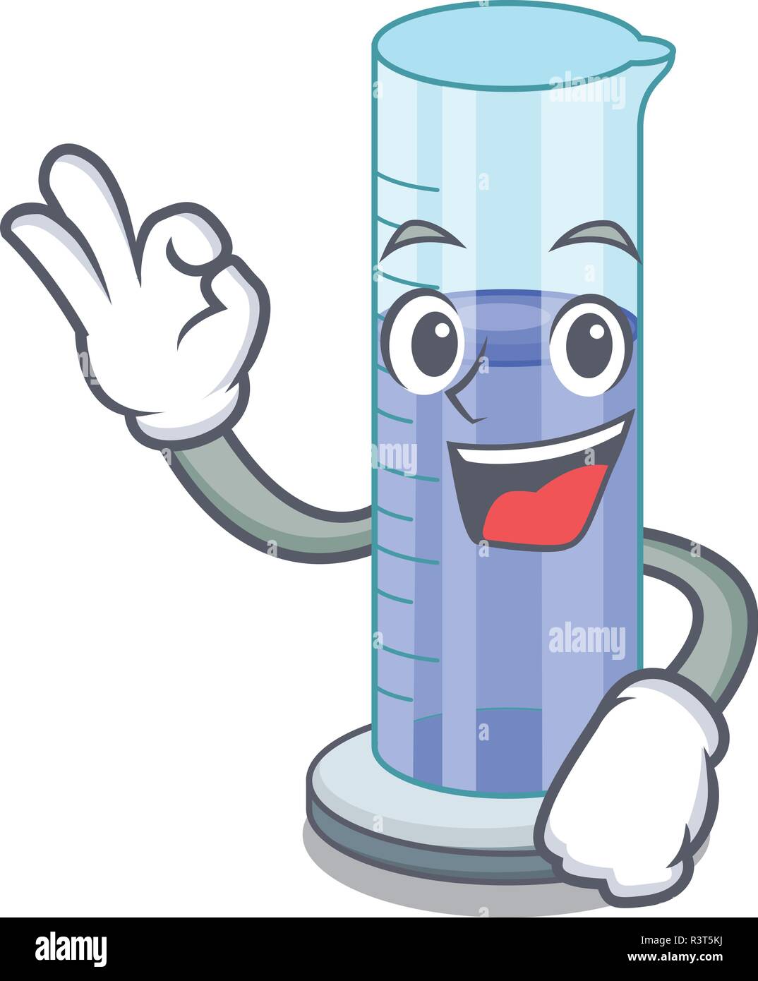 Okay graduated cylinder icon in outline character Stock Vector Image ...