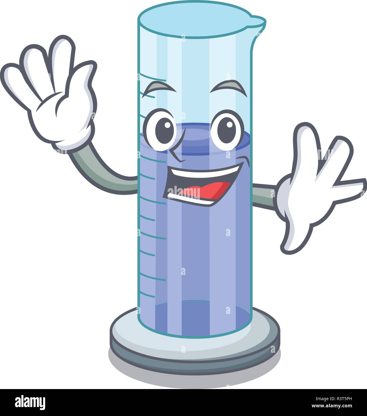 Waving graduated cylinder icon in outline character Stock Vector Image ...