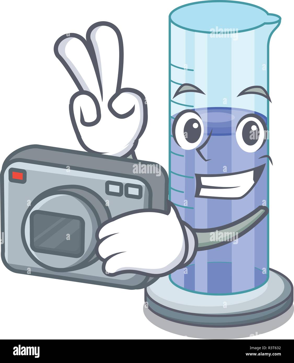 Photographer graduated shaped cylinder Isolated on cartoon Stock Vector ...