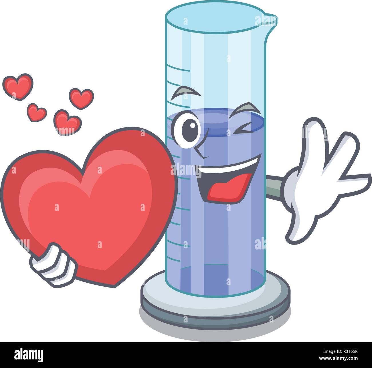 With heart graduated shaped cylinder Isolated on cartoon Stock Vector ...