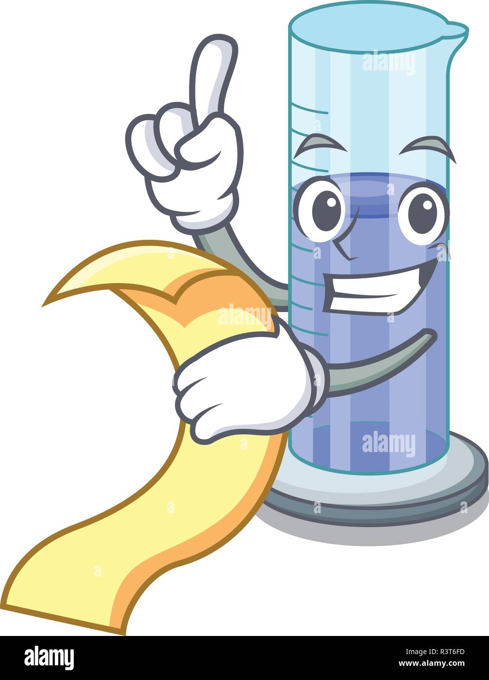 With menu graduated shaped cylinder Isolated on cartoon Stock Vector ...