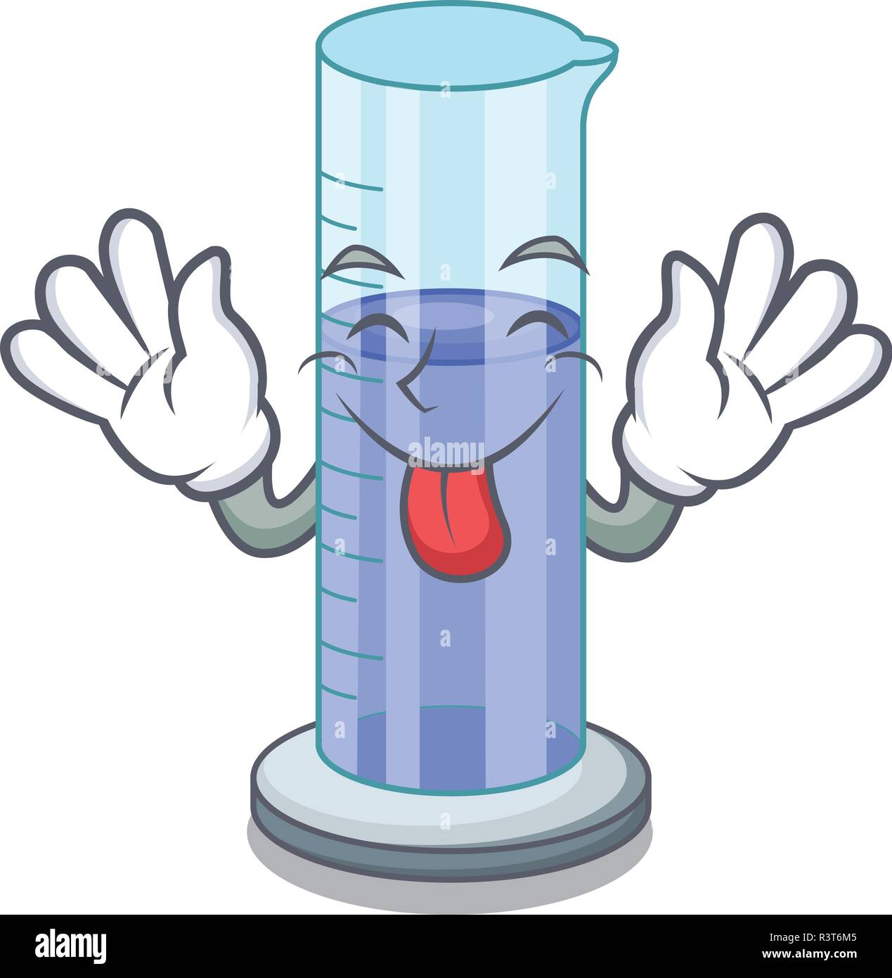 Tongue out graduated cylinder on for cartoon trial Stock Vector Image ...