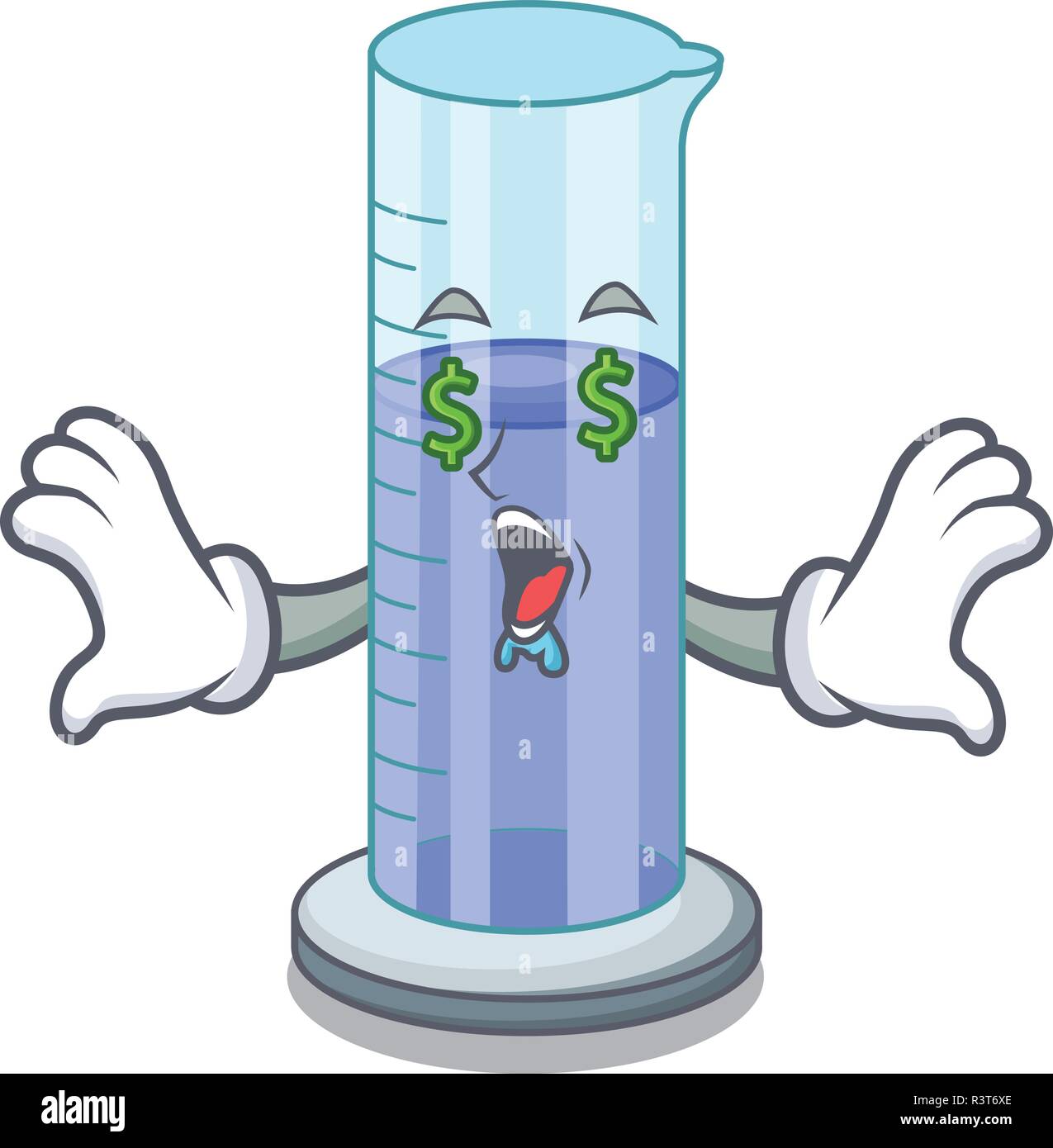 Money eye graduated cylinder on for cartoon trial Stock Vector Image ...
