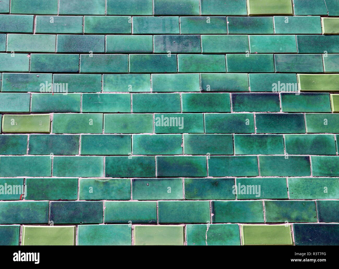 wall of green glazed bricks in porto,portugal Stock Photo - Alamy