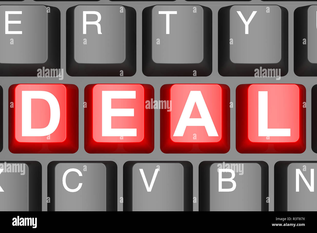 Deal button on modern computer keyboard Stock Photo - Alamy