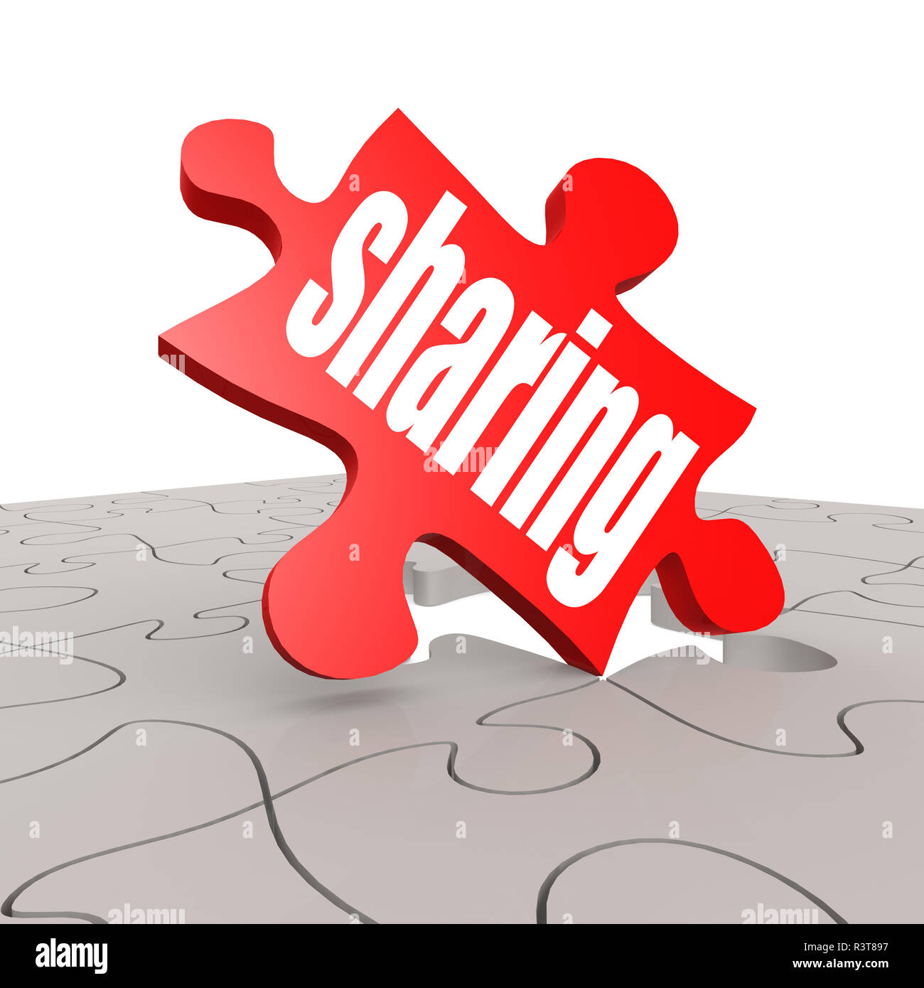 Sharing word with puzzle background Stock Photo - Alamy