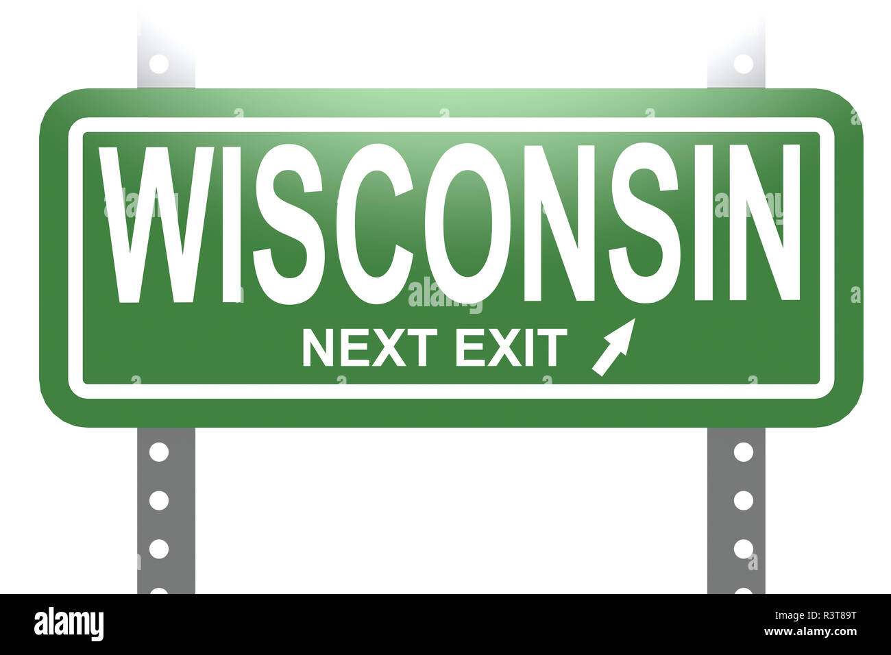 Wisconsin green sign board isolated Stock Photo - Alamy