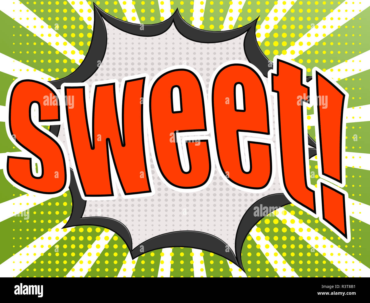 Comic speech bubble red sweet Stock Photo - Alamy