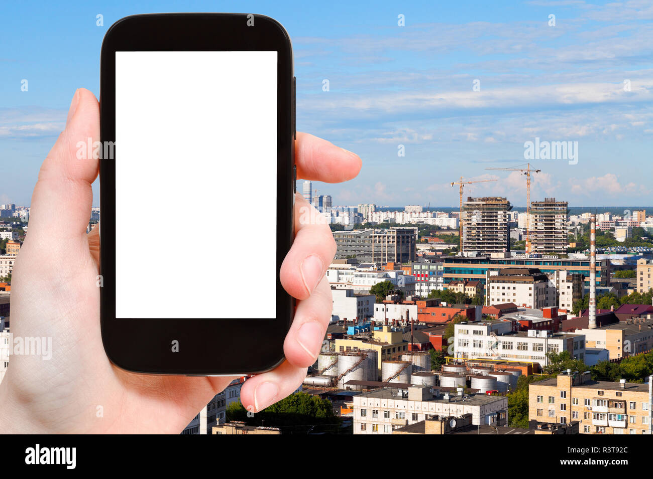 smartphone with cut out screen and development Stock Photo - Alamy