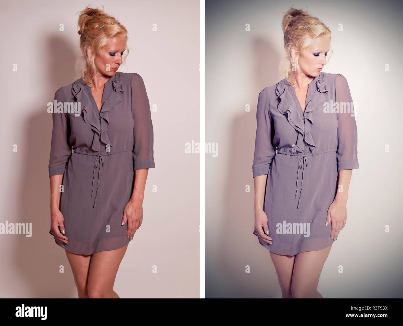 image processing compared portrait Stock Photo - Alamy