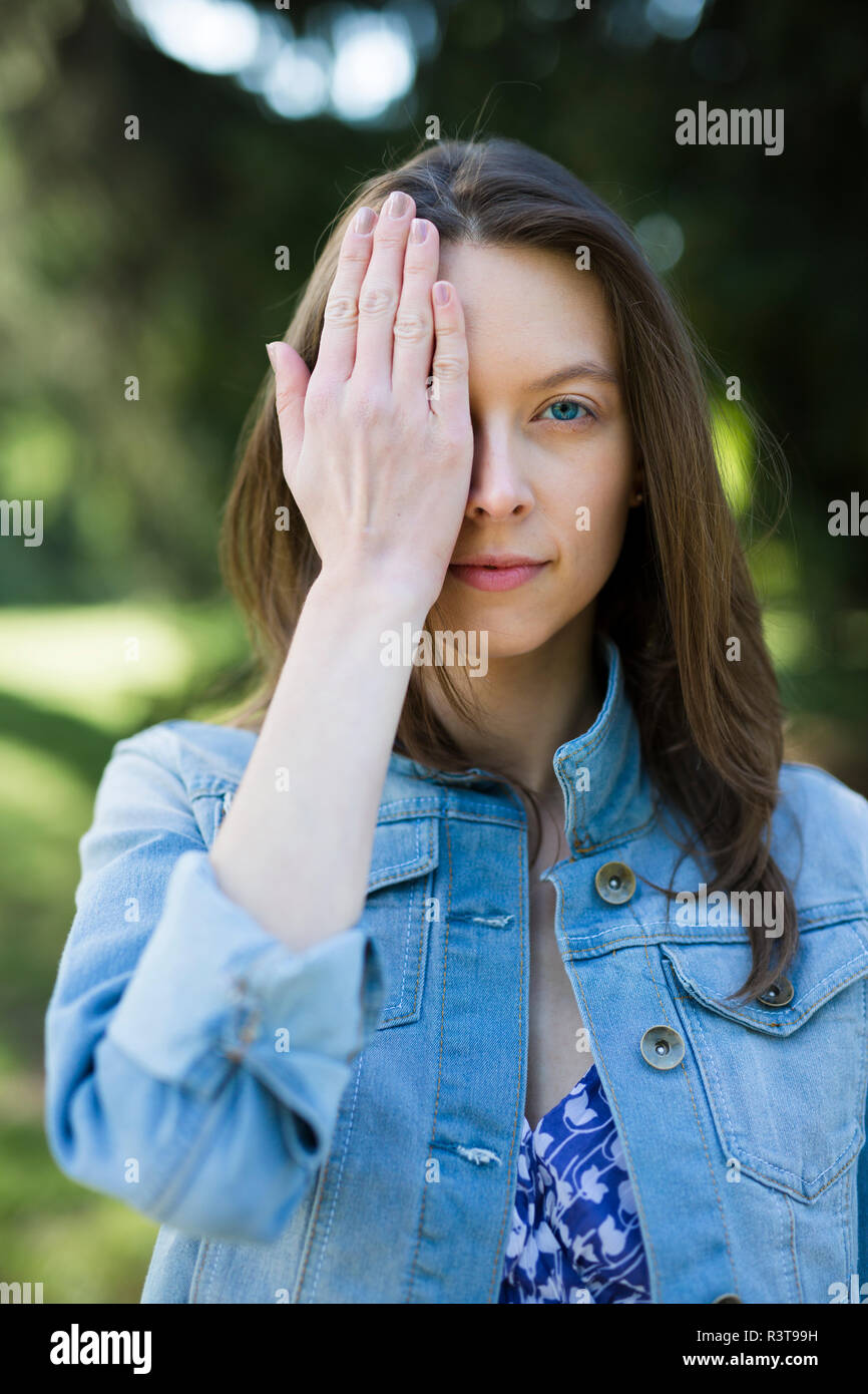 One eye woman hi-res stock photography and images - Alamy