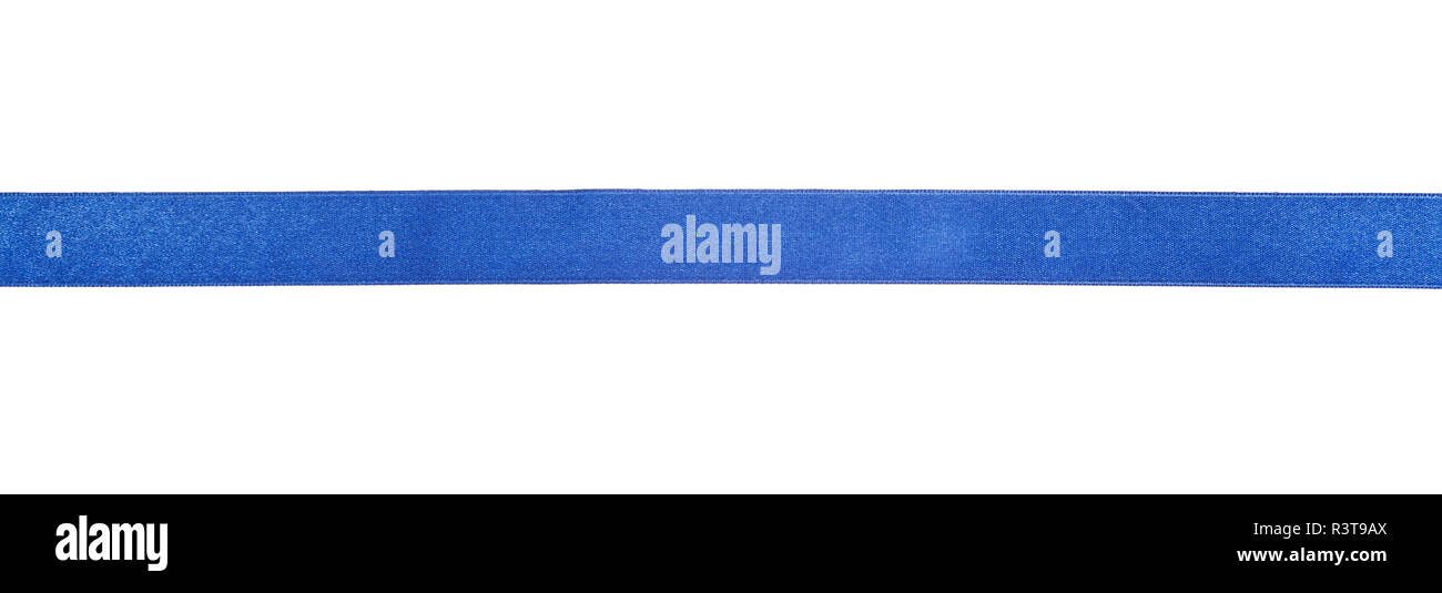 narrow blue satin ribbon isolated on white Stock Photo - Alamy
