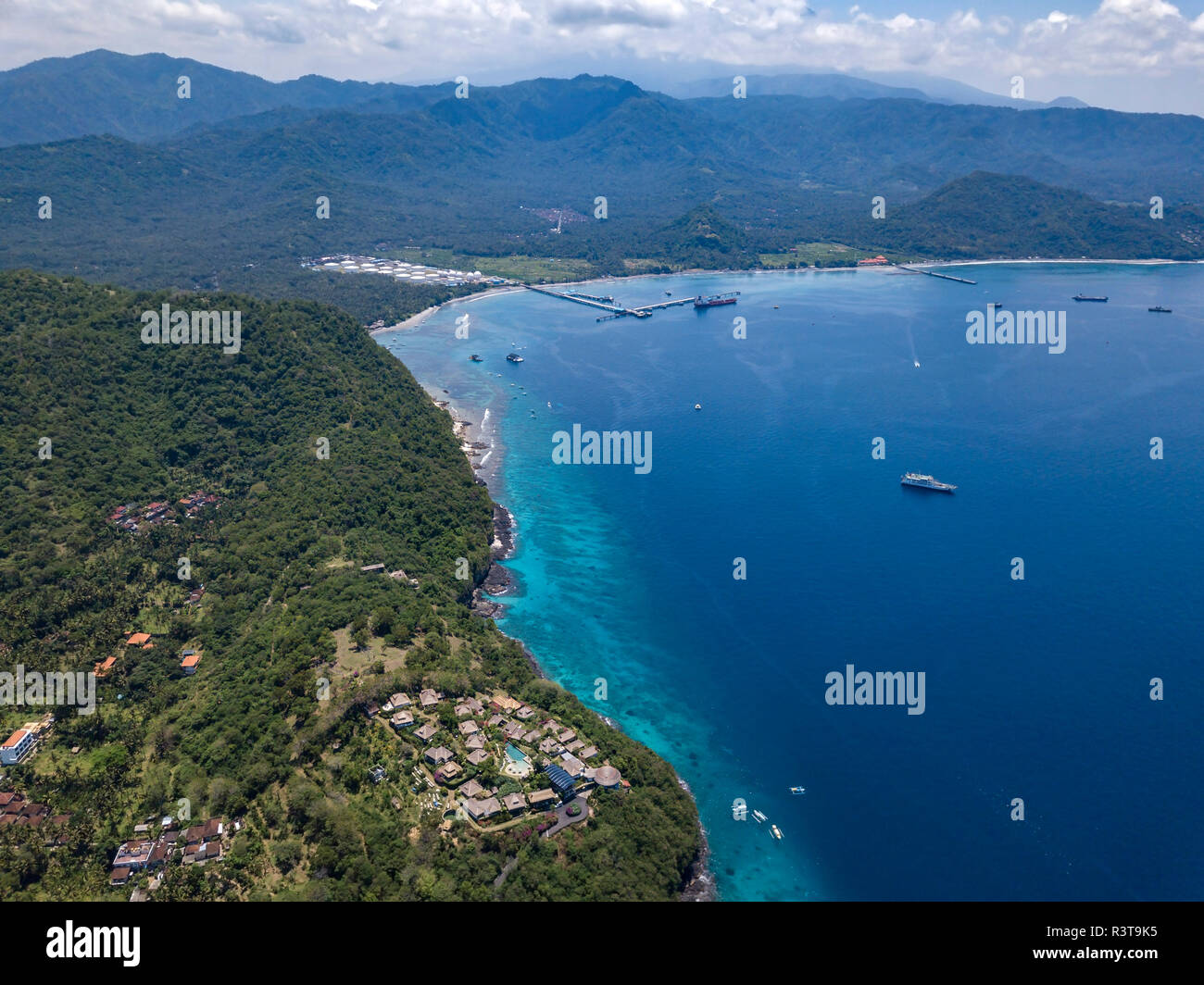Indonesia, Bali, Aerial view of Blue Lagoon beach Stock Photo - Alamy