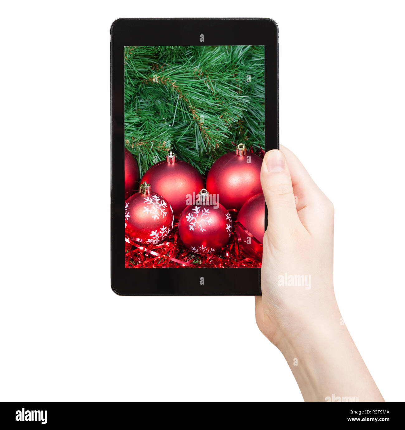 Picture hand holding tablet Cut Out Stock Images & Pictures - Alamy