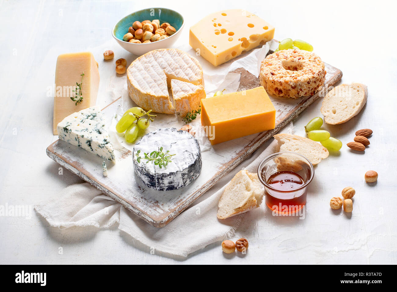 Different kinds of cheeses Stock Photo - Alamy