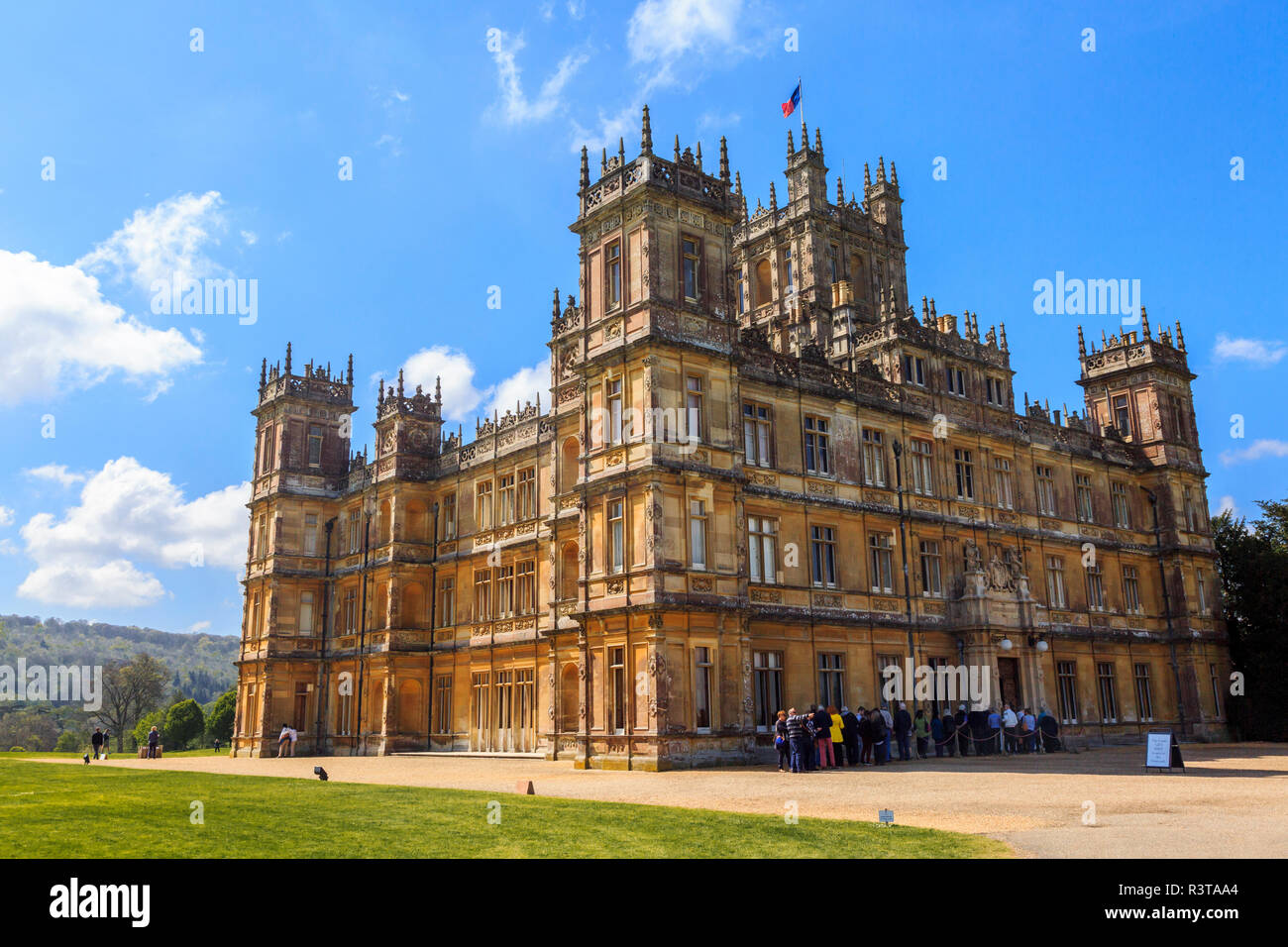 England, Hampshire. Highclere Castle, Jacobethan style country house ...