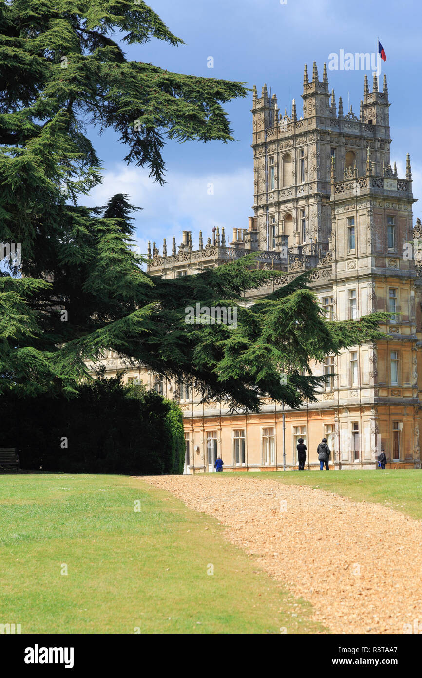 England, Hampshire. Highclere Castle, Jacobethan style country house ...