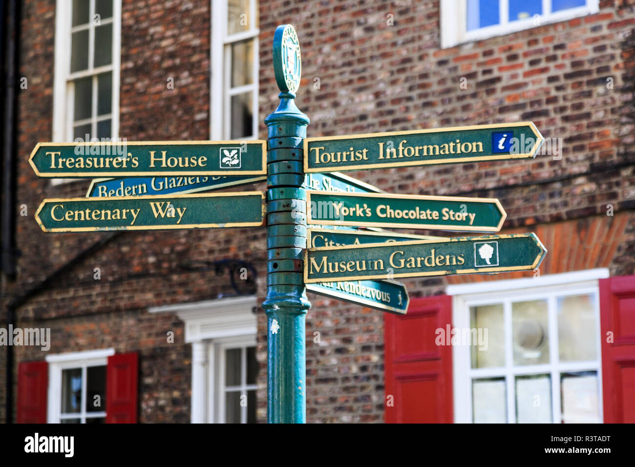 England, Yorkshire, Ogleforth, York. Signpost, directional indicator ...