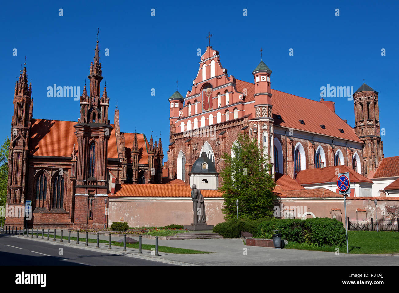 Lithuania, Lietuva, Vilnius. St. Anne's church, Statue of Adam ...