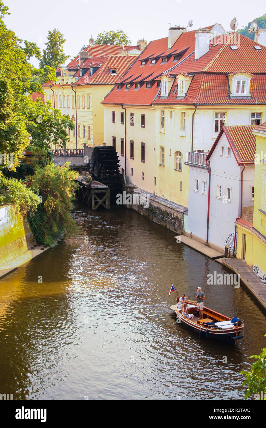 At Prague, Czech Republic - On 07/23/2015 - Channel in Kampa island ...