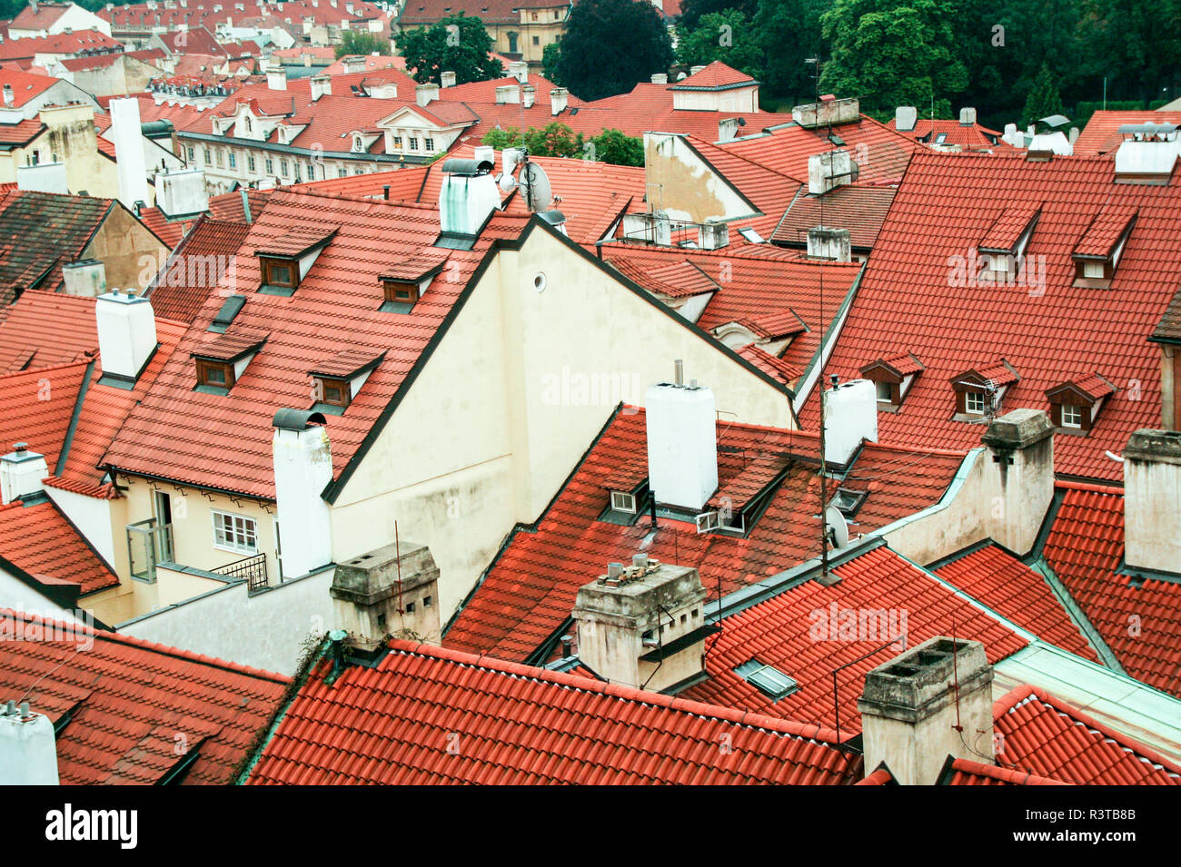 Prague praha red rooftops roofs hi-res stock photography and images - Alamy