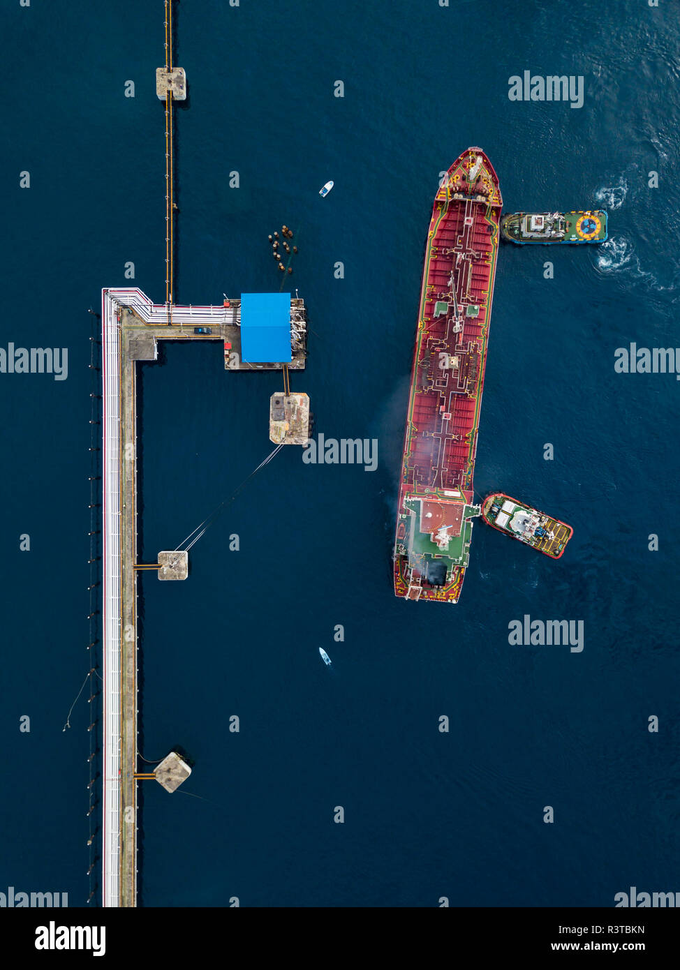 Indonesia, Bali, Aerial view of tanker ship Stock Photo - Alamy