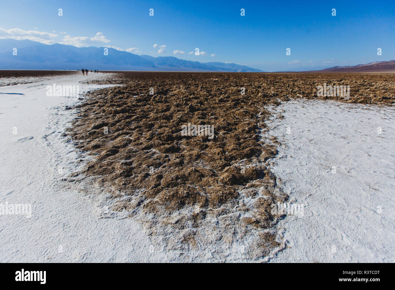 Vibrant view of Badwater basin, endorheic basin in Death Valley ...