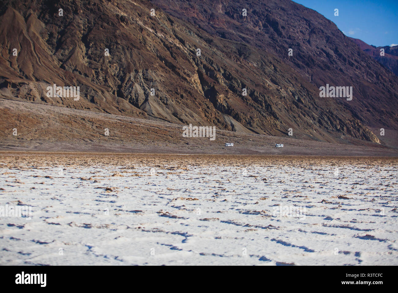 Vibrant view of Badwater basin, endorheic basin in Death Valley ...