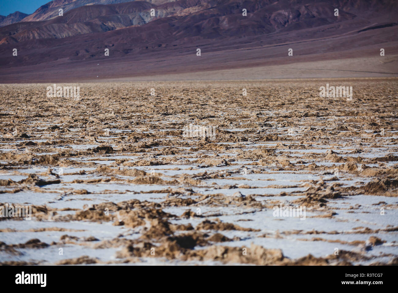 Vibrant view of Badwater basin, endorheic basin in Death Valley ...