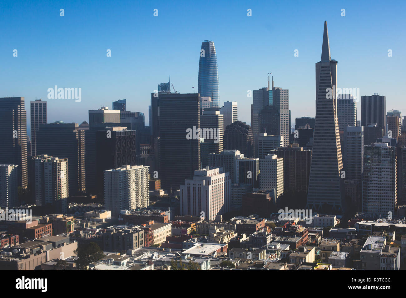 Beautiful super wide-angle aerial view of San Francisco, California ...