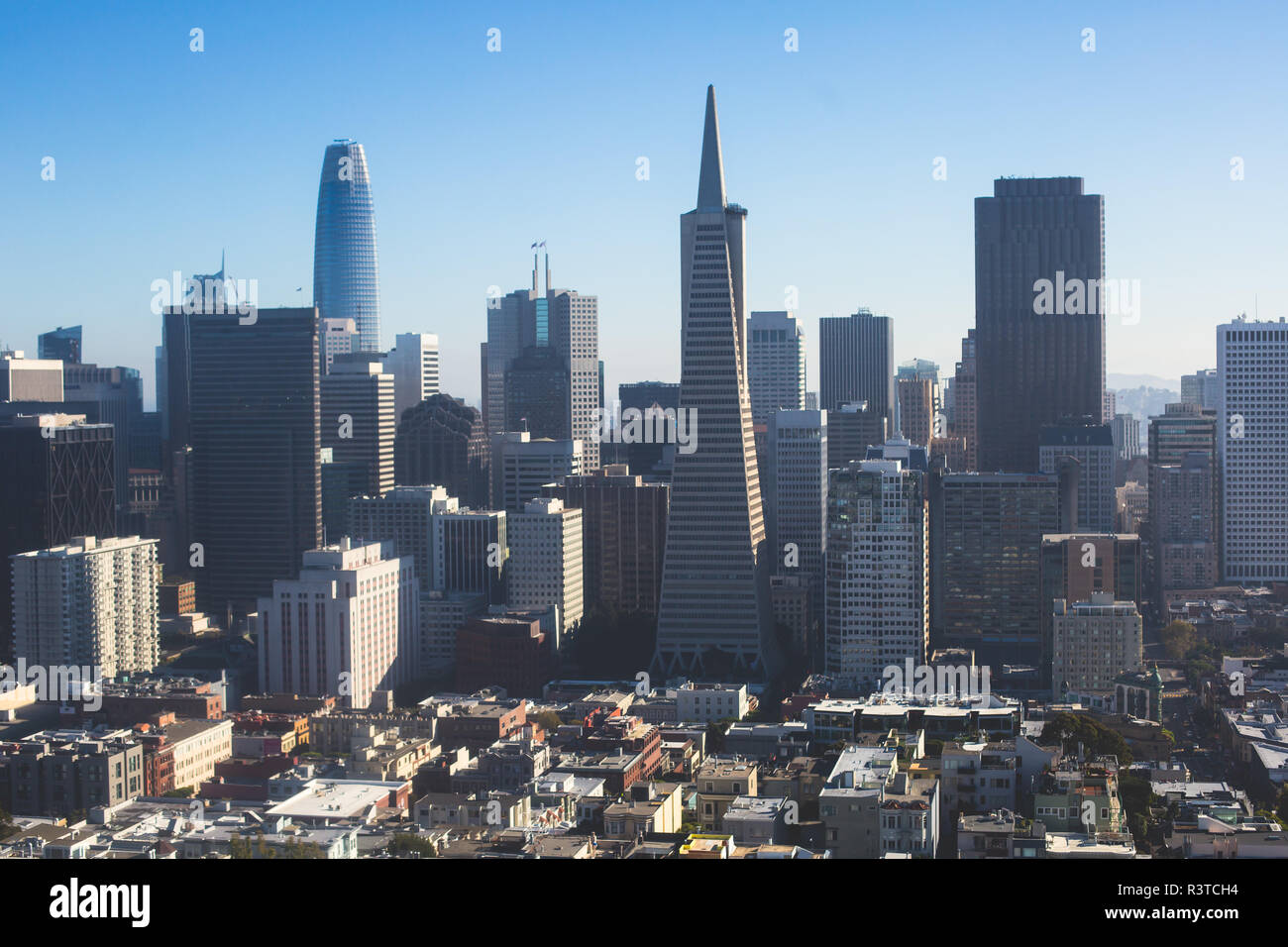 Beautiful super wide-angle aerial view of San Francisco, California ...