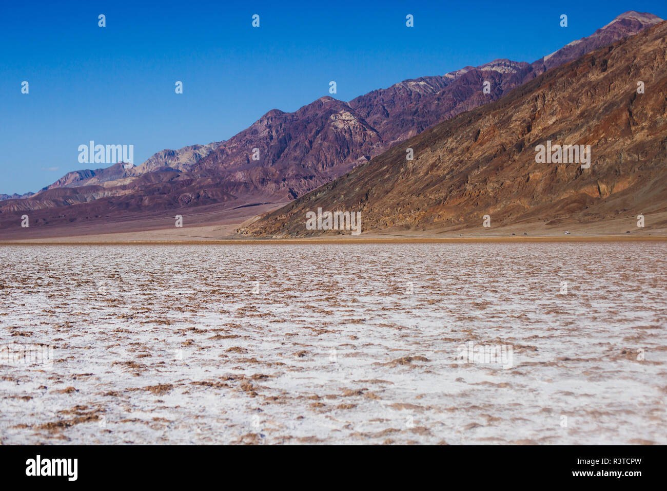 Vibrant view of Badwater basin, endorheic basin in Death Valley ...
