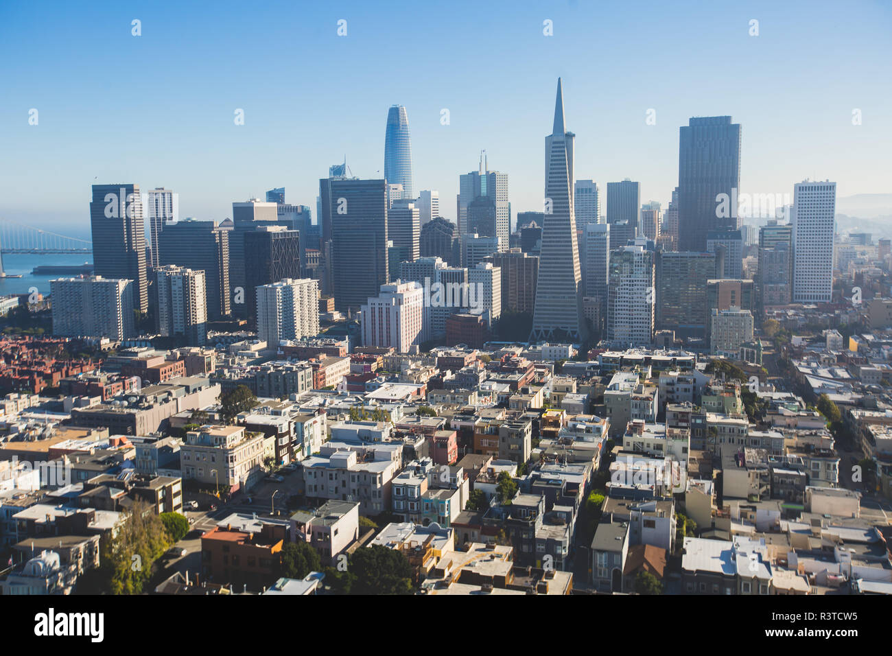 Beautiful super wide-angle aerial view of San Francisco, California ...