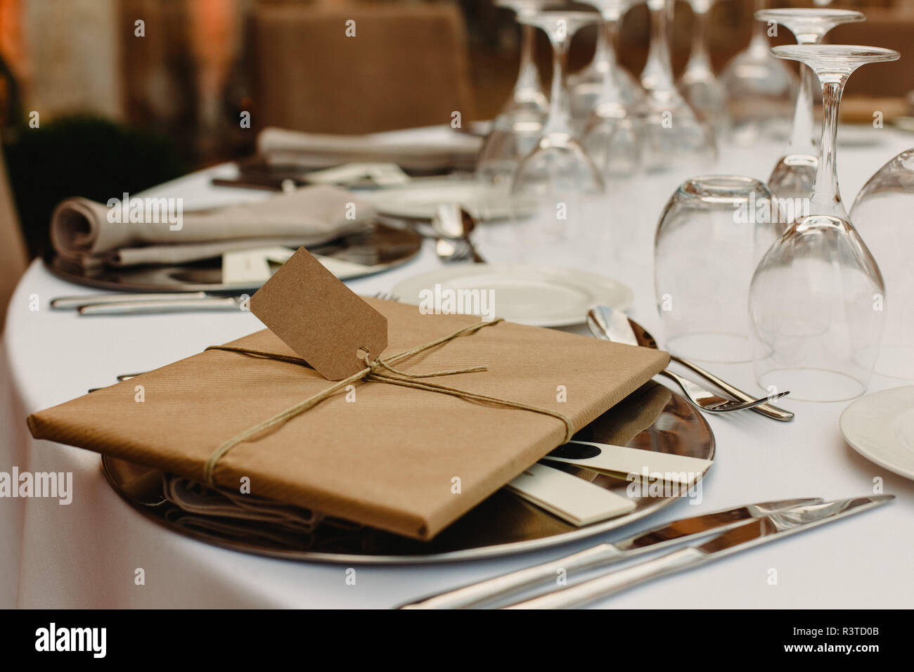 Envelopes with empty vintage labels to fill Stock Photo - Alamy