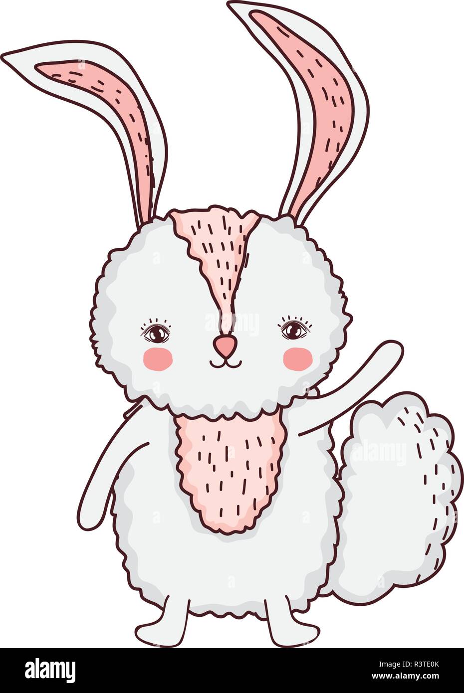 cute little rabbit character vector illustration design Stock Vector ...