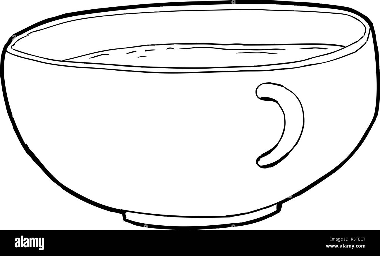 Outlined Full Coffee Cup Stock Photo - Alamy