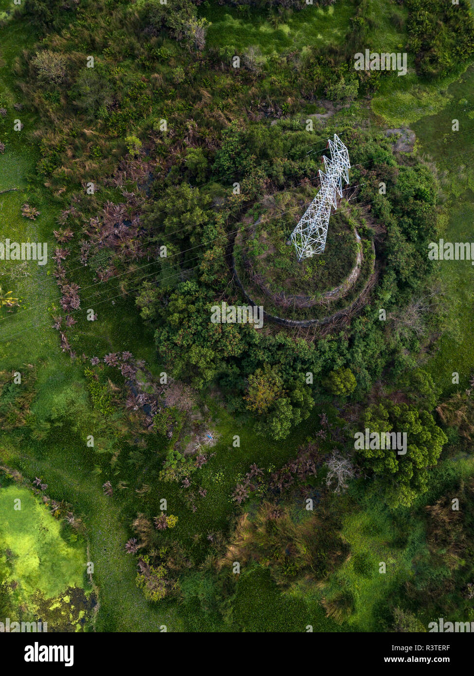 Indonesia, Bali, Aerial view of power pylon Stock Photo - Alamy