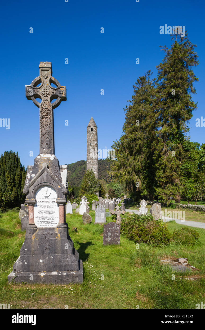 Ireland, County Wicklow, Glendalough, ancient monastic settlement ...