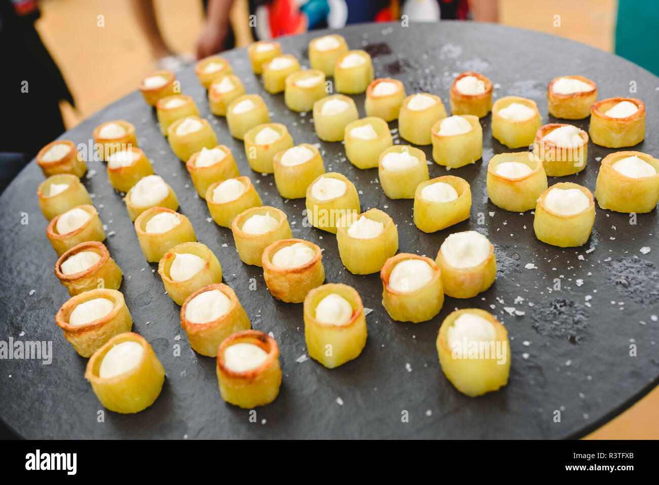 Catering services with snacks, appetizers and entrees in the restaurant ...